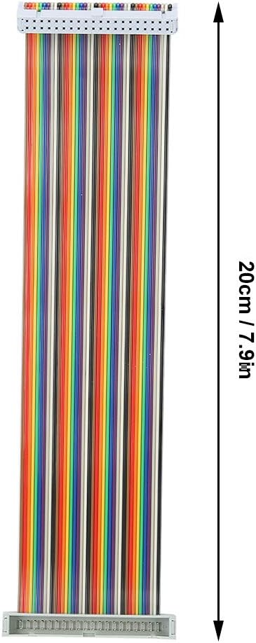 GPIO Cable for Raspberry Pi, 40 Pin Rainbow Extension Cable with Male ...